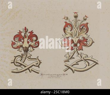 Afbeelding van een gedecoreerd houten gewelf met gepolychromeerde ...