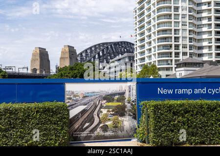 Sydney Harbour bridge cycleway ramp project Stock Photo - Alamy