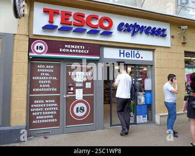 Hungarian branch of Tesco supermarket in Budapest, Hungary, June 2024 ...