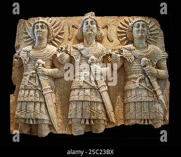 The moon god Aglibol and his left the sun god Malakbel located in Wadi ...