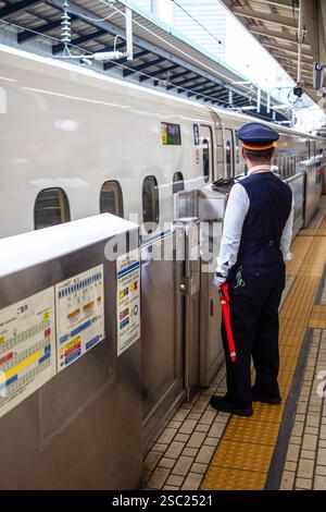 Japanese Shinkansen train staff, Japan Stock Photo - Alamy