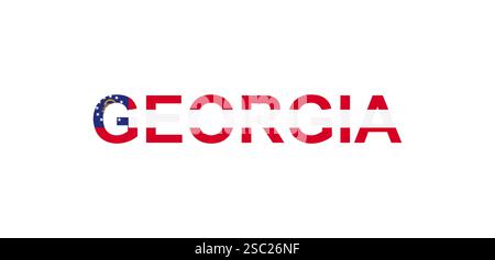 Letters Georgia in the style of the country flag. Georgia word in ...