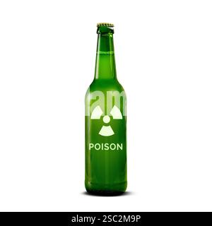 Beer bottle with poison warning label Stock Photo - Alamy