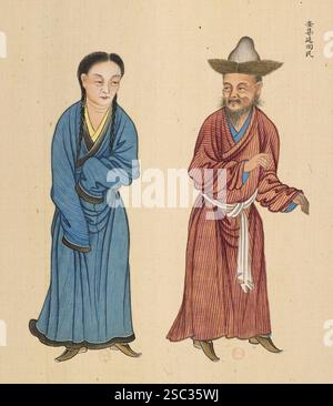 *Huang Qing Zhigong Tu* from 1769 portrays a Kyrgyz leader and his wife ...