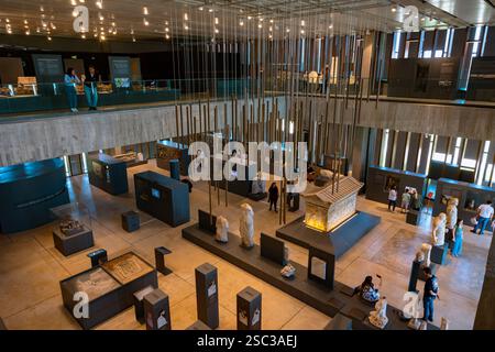 Interior view of Museum of Troy with visitors. Troy Ancient site ...