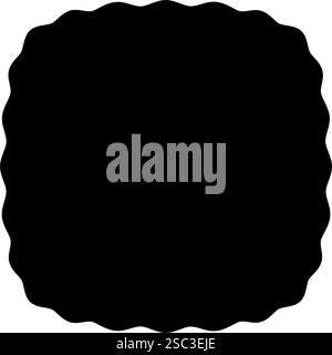 Squircle or square form with rounded wiggly borders. Simple geometric ...