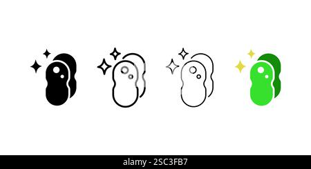 Cleaning sponge icon linear logo mark set collection in black and white ...