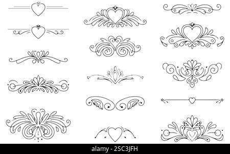 Classic Ornamental Dividers and Line Borders Set. Vintage Scrolls and Decorative Swirls ...