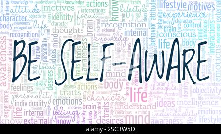 Be Self-Aware word cloud conceptual design isolated on white background ...