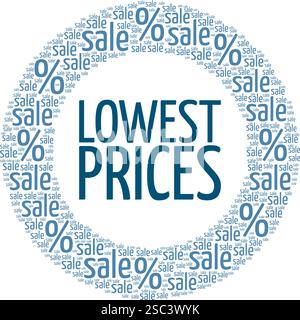 Lowest Prices word cloud conceptual design isolated on white background ...