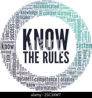 Know the Rules word cloud conceptual design isolated on white ...