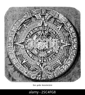 The Aztec Sun Stone or Aztec Calendar, early 1500s, Mexica mesoamerica ...
