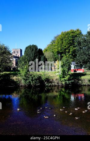 View of the river Eden at Appleby in West Moorland, Westmorland and ...