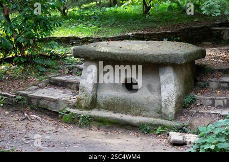 The Stone Dolmen. Decorative dolmen in Sochi arboretum. megalithic ...