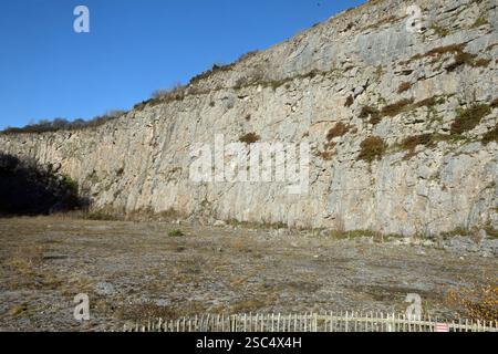 The quarry face of Warton Main Quarry Warton Crag Warton Carnforth ...