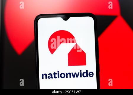 In this photo illustration, the Nationwide Building Society logo seen ...