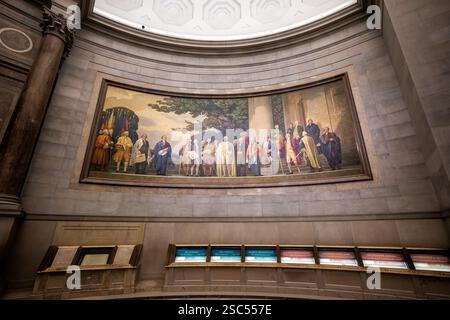 Barry Faulkner's 1936 Declaration of Independence mural in the rotunda ...