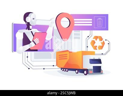 AI-Supported Waste Management abstract concept vector illustration ...