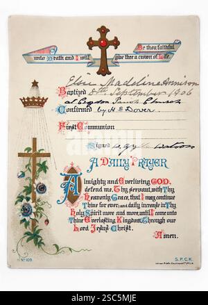 Antique 1921 Catholic Confirmation Certificate Stock Photo - Alamy