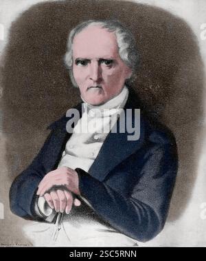 Illustration of Jean Baptiste Joseph Fourier (1768-1830), a French ...