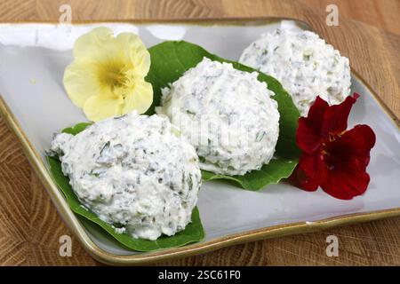 Herb quark with wild herbs Stock Photo - Alamy