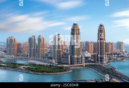 Aerial view of Gewan island Pearl Qatar Stock Photo - Alamy