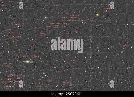 Canes Venatici (Hunting Dogs), small northern constellation. Glittering ...
