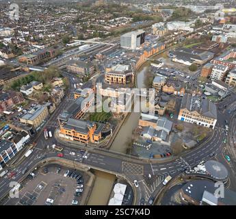 Aerial view of the city centre of Guildford, UK Stock Photo - Alamy