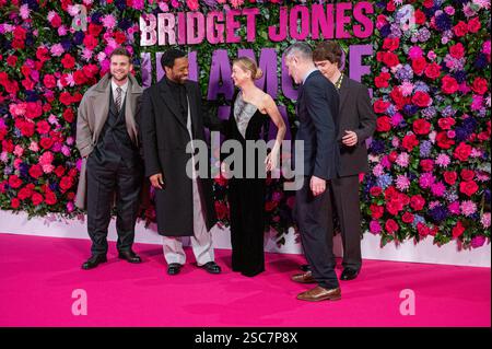 Leo Woodall, from left, Renee Zellweger and Chiwetel Ejiofor pose for ...