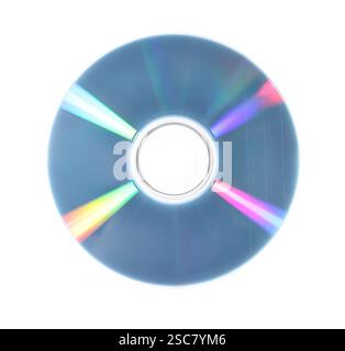 One shiny compact disc isolated on white Stock Photo - Alamy