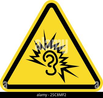Hazardous noise area wear ear protection caution sign. Hearing ...