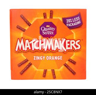 Matchmakers zingy orange flavoured milk chocolate sticks in a 120g box ...