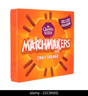 Matchmakers zingy orange flavoured milk chocolate sticks in a 120g box ...