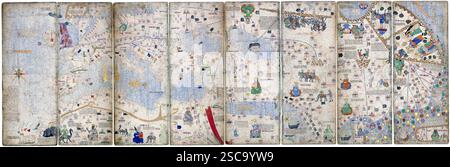 The 1375 Catalan Atlas, attributed to Abraham Cresques (1325–1387), is ...