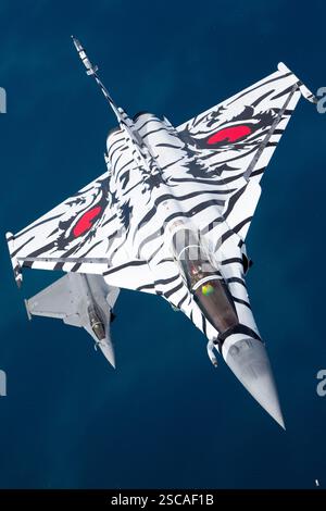 A second shot of the French Air Force Dassault Rafale during an air-to ...