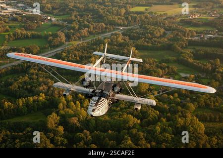 Sikorsky S-38 amphibious aircraft performing during an air-to-air photo ...