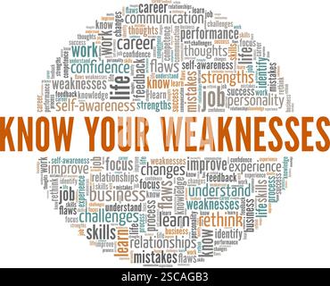 Know Your Weaknesses word cloud conceptual design isolated on white ...