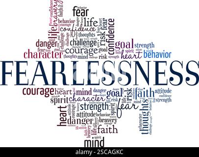 Fearlessness word cloud conceptual design isolated on white background ...