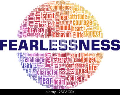 Fearlessness word cloud conceptual design isolated on white background ...