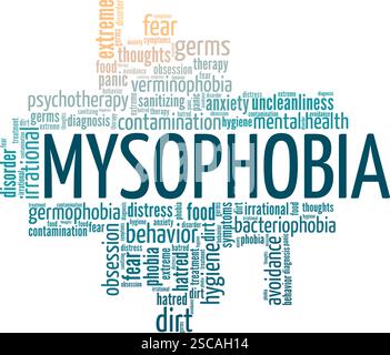 Mysophobia word cloud conceptual design isolated on white background ...