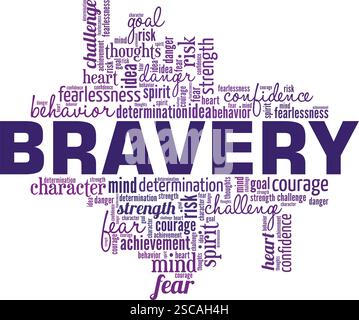 Bravery word cloud conceptual design isolated on white background Stock ...