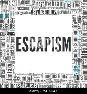 Escapism vector illustration word cloud isolated on a white background ...