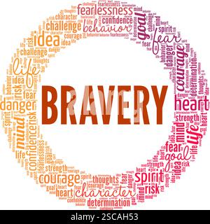 Bravery word cloud conceptual design isolated on white background Stock ...