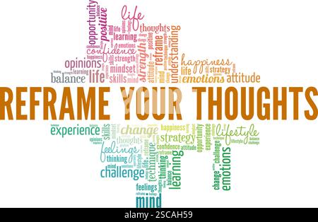 Reframe Your Thoughts word cloud conceptual design isolated on white ...