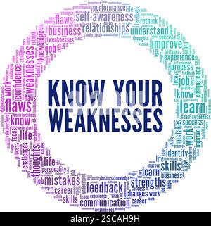 Know Your Weaknesses word cloud conceptual design isolated on white ...