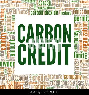 Carbon Credit word cloud conceptual design isolated on white background ...
