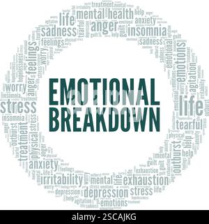 Emotional Breakdown word cloud conceptual design isolated on white ...