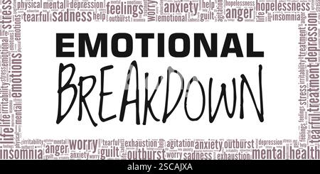 Emotional Breakdown word cloud conceptual design isolated on white ...