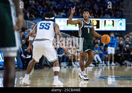 Michigan State guard Jeremy Fears Jr., right, and Indiana forward Luke ...