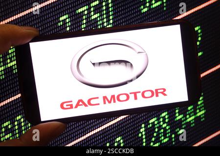 In this photo illustration, the GAC Motor company logo is seen ...